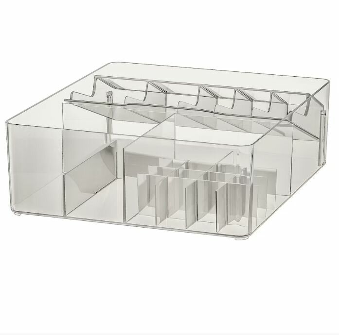 IKEAГодморган Godmor Коробка с ячейкой дымовый синий 32x28x10 см -hj