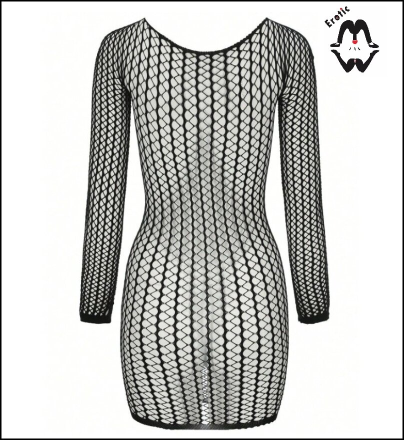 Черное платье сетка эксклюзивноесексуальное нижнее белье женское прозрачное