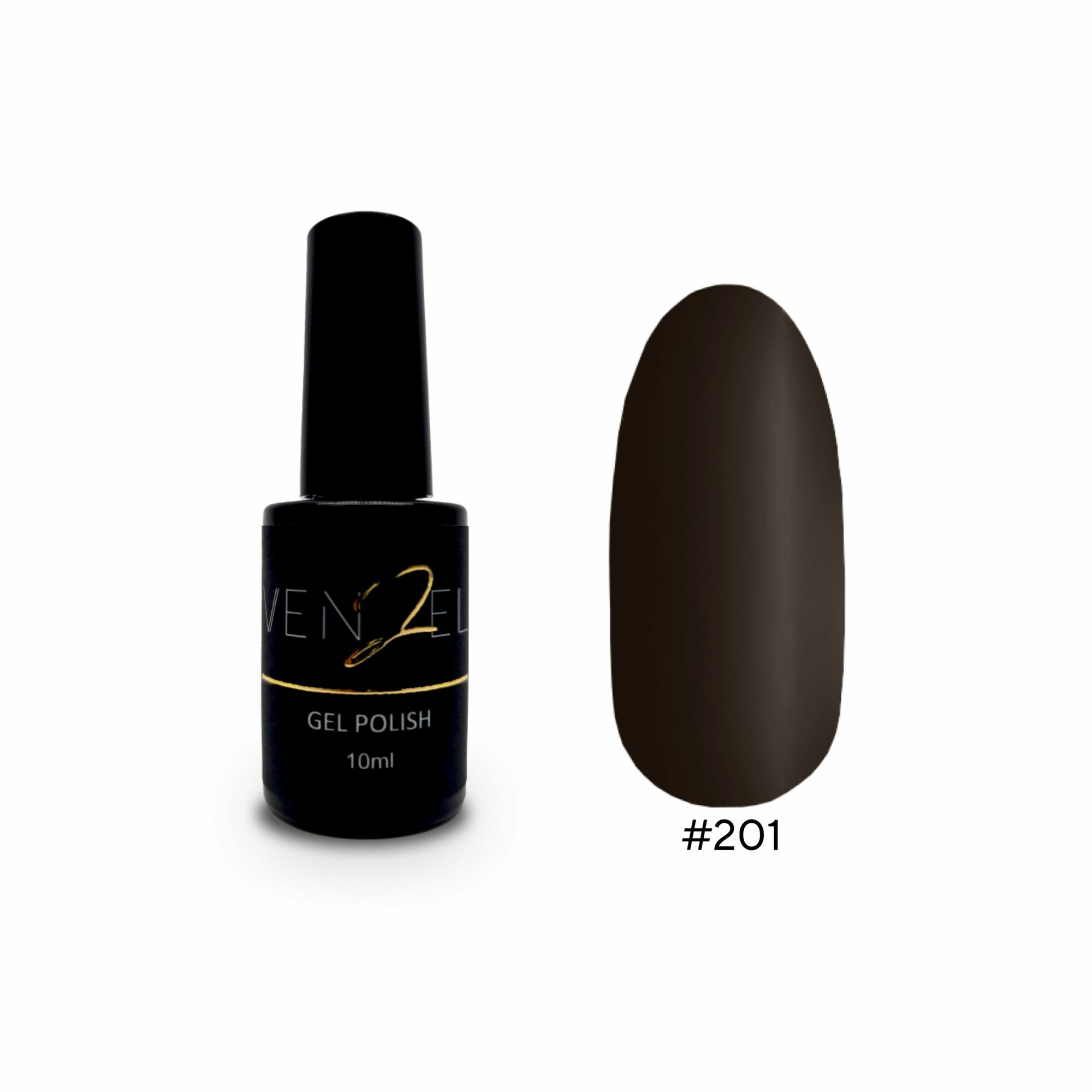 Venzel-201 коричневый гель-лак для ногтей плотный 10ml