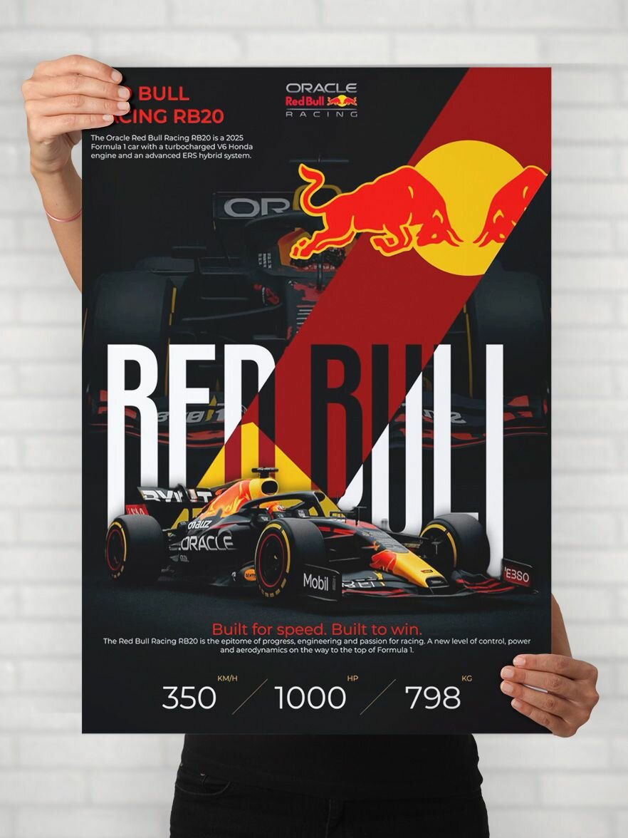 Плакат на стену для интерьера Бренды (Ред Булл - Red Bull 1) - Постер по моде и одежде формата A1 (61x84 см)
