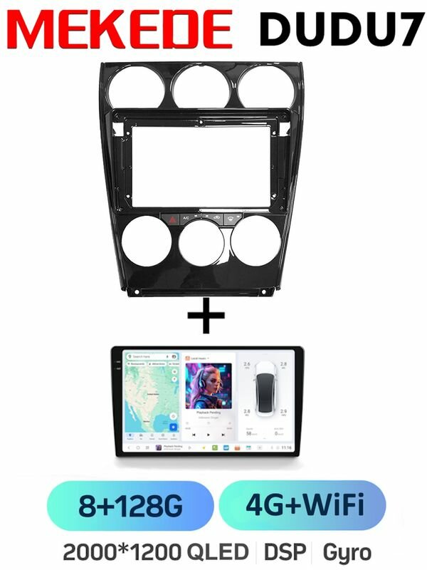 Магнитола Mekede DUDU7 8/128 Gb для Mazda 6 Atenza GG 2002-2008 с проводкой carpay Android