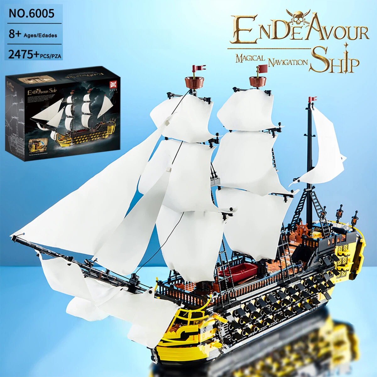 Конструктор Пираты Карибского моря "Интрепид" 2475 детали (игрушка, корабль, подарок для мальчиков, для девочек)