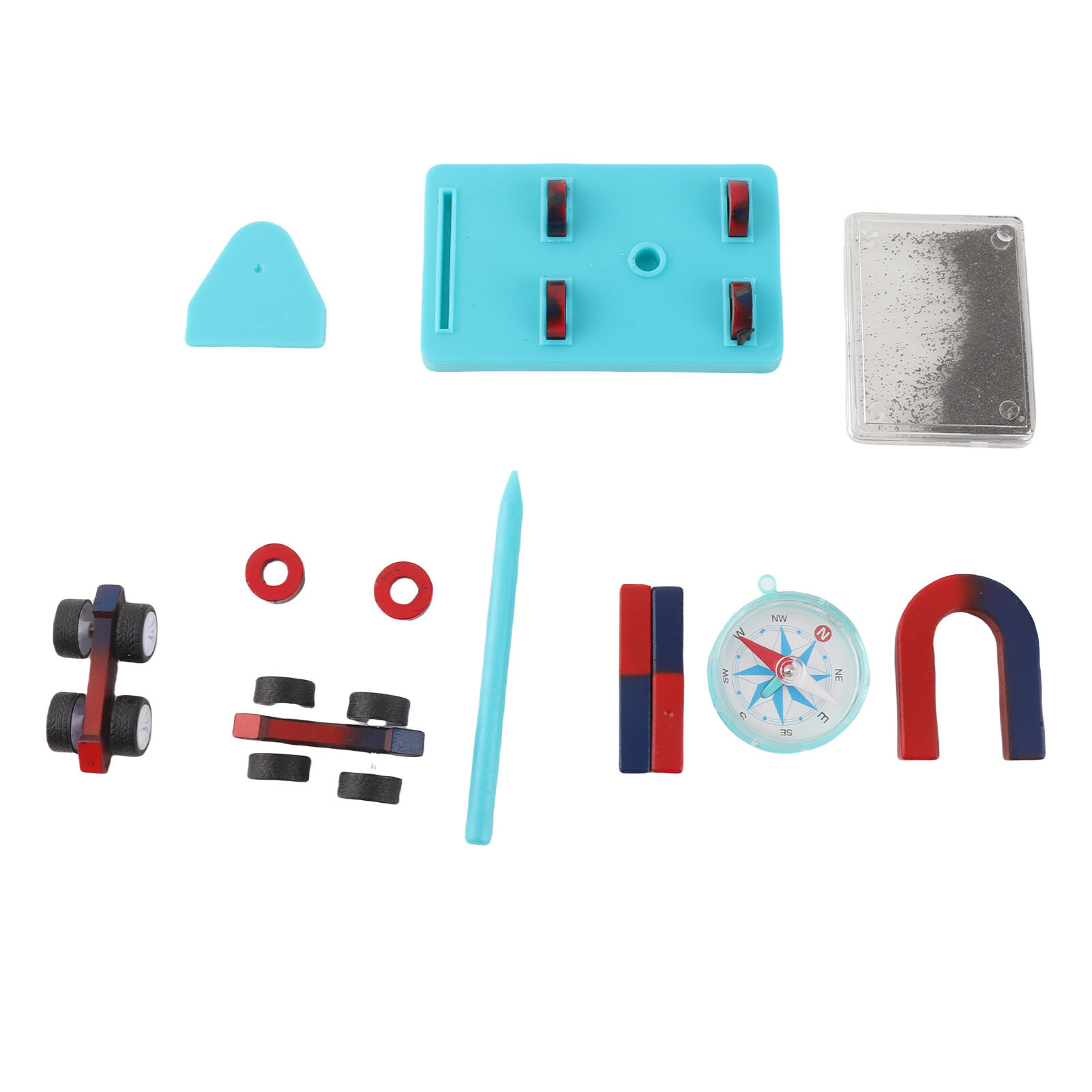 Детский научный набор магнитов, кольца, подкова, компас, автомобильный набор, инструменты для детских образовательных экспериментов.
