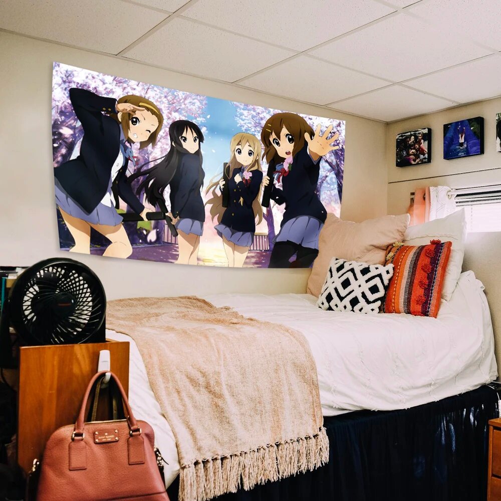 Японский аниме гобелен K-On! 100% полиэстер Черный, 90x150cm, 5