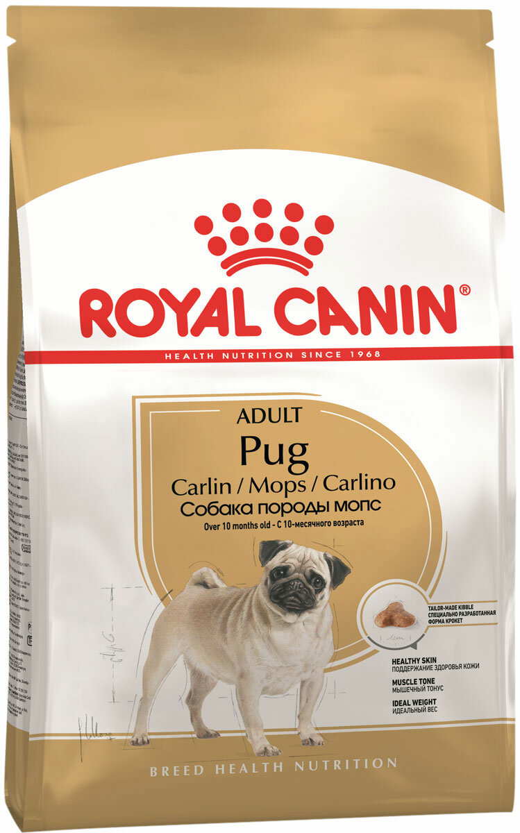 Корм сухой Royal Canin Pug Adult для взрослых собак мопс, 7,5 кг