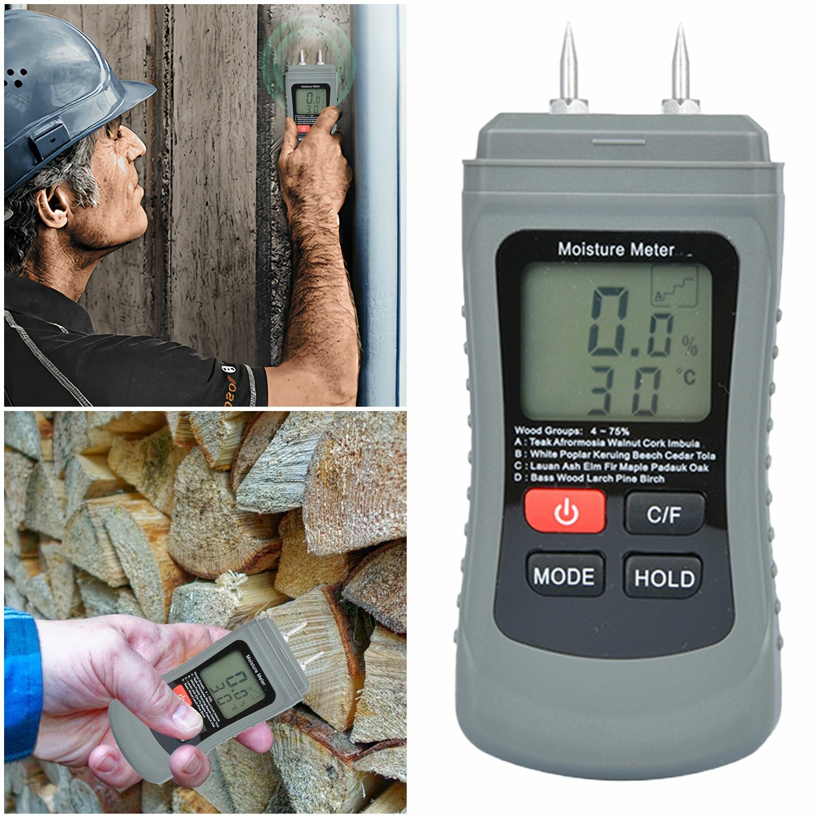 Цифровой влагомер ZN-MT01, поддержка C и F