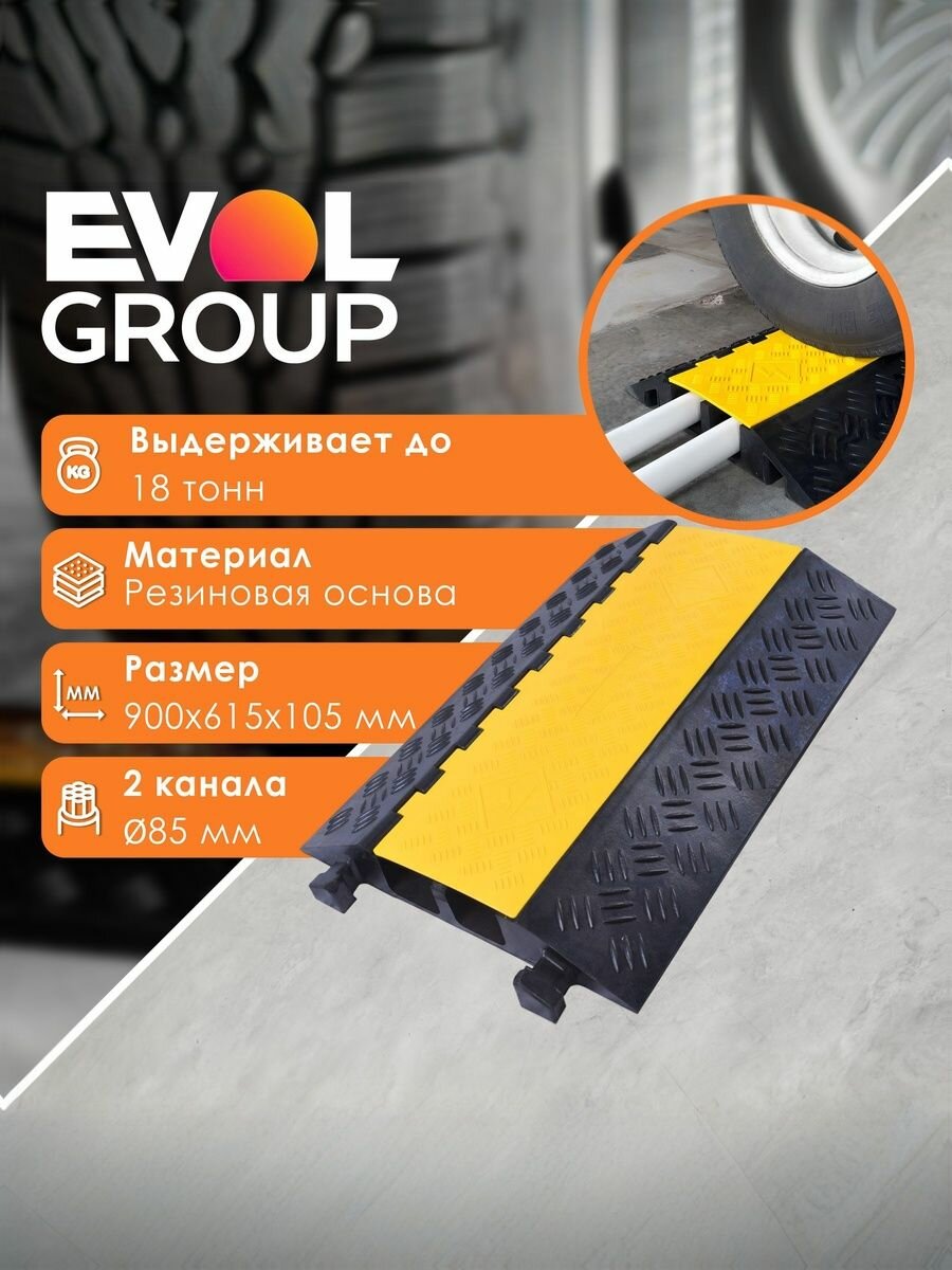 Кабельный мост промышленный 2-канальный CableShell ККР 2-18Б (90х85 мм), для труб большого диаметра, 18 тонн