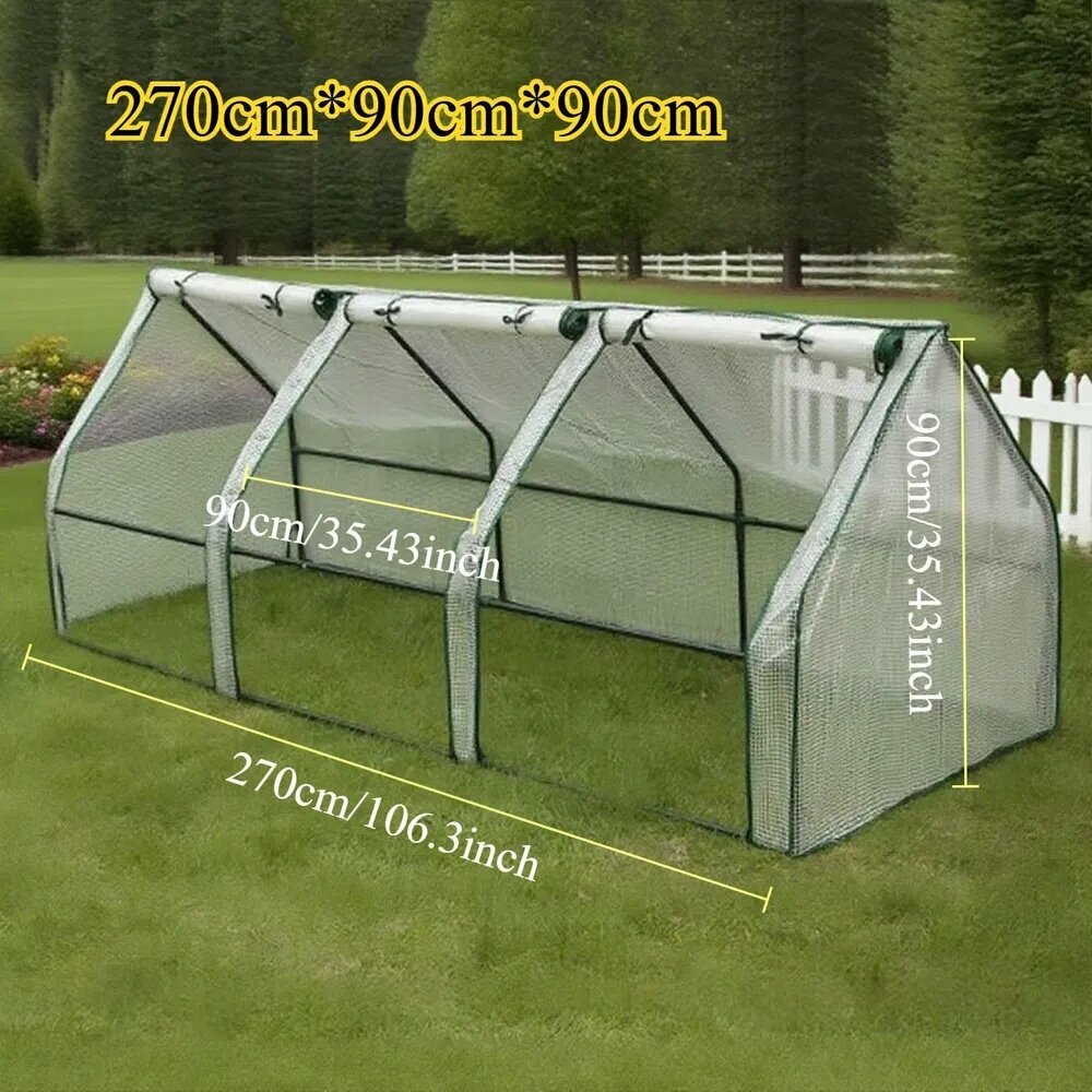 Парник, теплица домиком WENSHI-270*90*90-1 2.7х0.9х0.9м, Софт