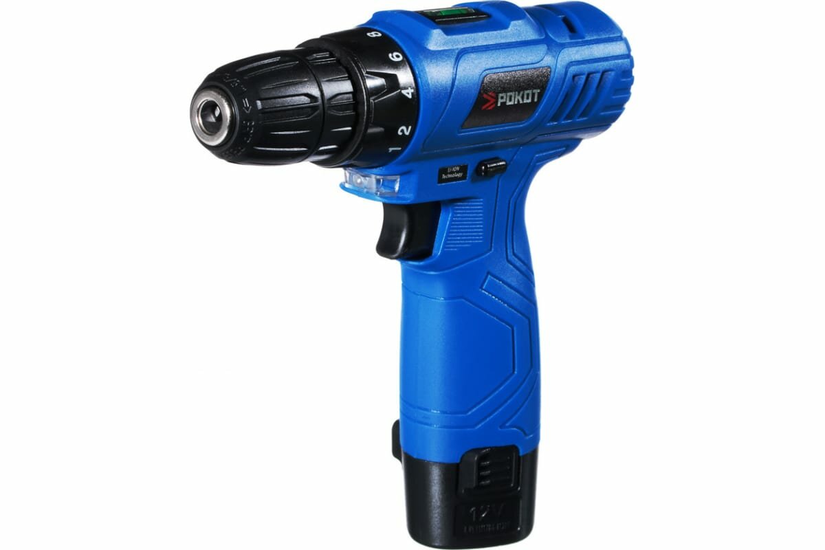 Дрель-шуруповёрт рокот 691-028 ДША, 12V, 1.3 Ач, быстрозажимной, синий