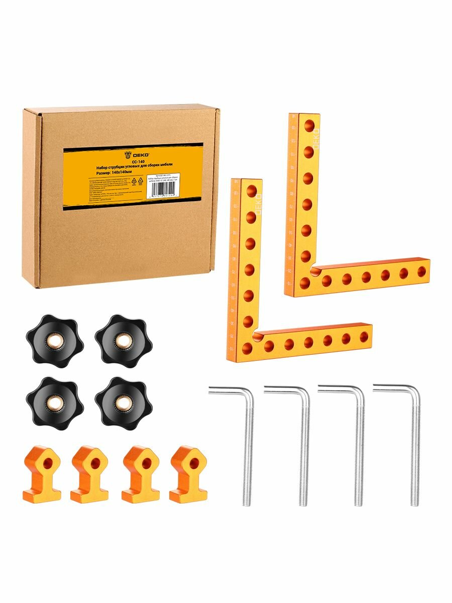 Набор струбцин угловых для сборки мебели DEKO CC-140, 140 мм, 2 шт