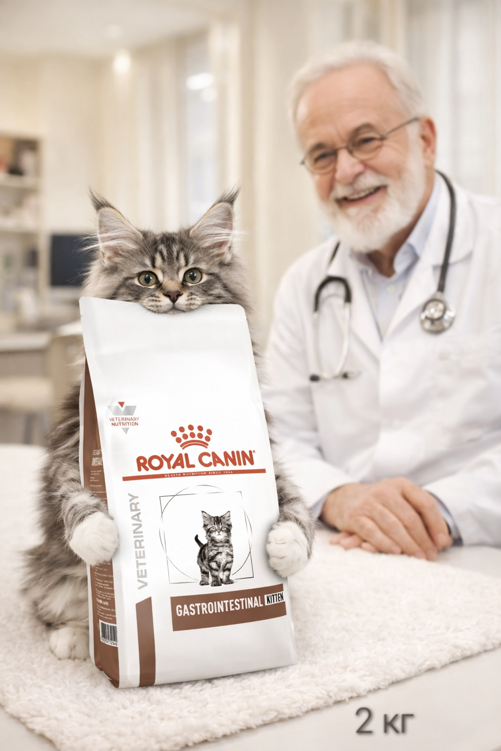 Сухой корм для котят Royal Canin Gastro Intestinal Kitten, при проблемах с ЖКТ, 2 кг