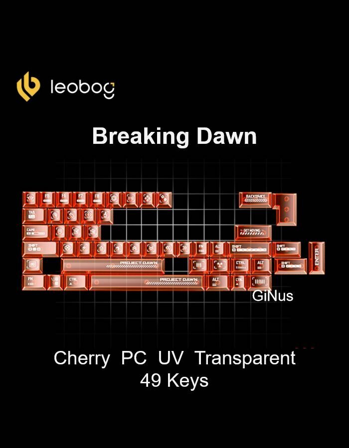 Кейкапы для механической клавиатуры LEOBOG Breaking Dawn, рыжий, 49Keys, Cherry, PC, UV