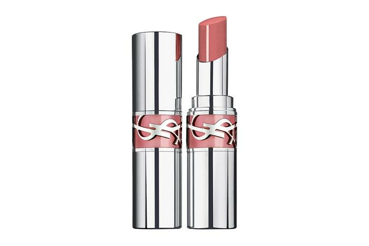 Губная помада женская SAINT LAURENT Round Tube Silver Pink Tube Glossy Natural Nourishing, оттенок #150 NUDE LINGERIE, 3.2G