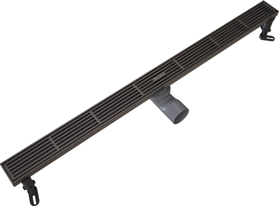 Душевой трап (лоток) Knotlor Storm SDRW0800LGM 80 см, с решеткой, перфорированный, вороненая сталь