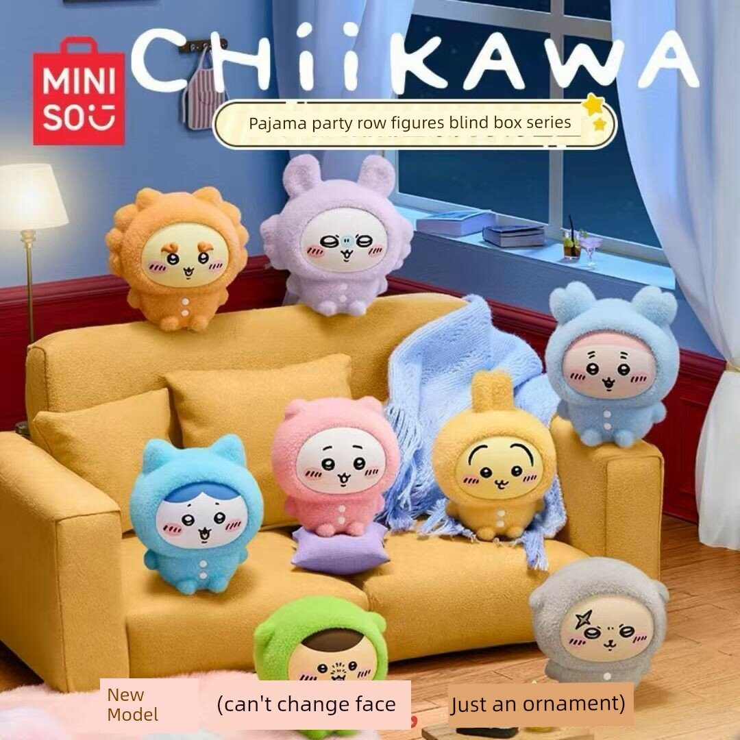 Пижамы серии MINISO Chiikawa, брелок-сюрприз с меняющим лицо персонажем, милый студенческий аксессуар Слепая коробка