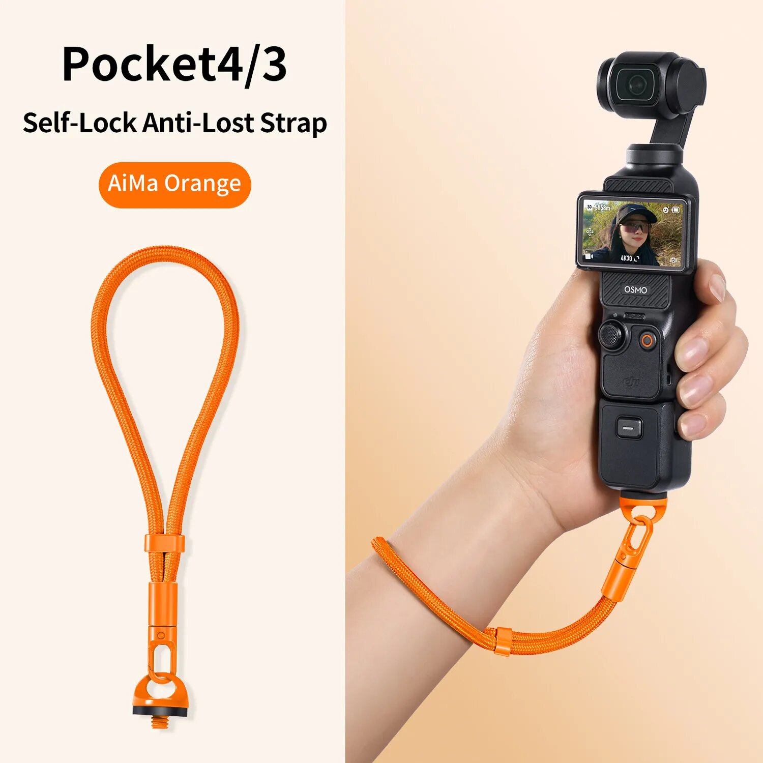 Ремешок для DJI Osmo Pocket 4 из нейлона Orange