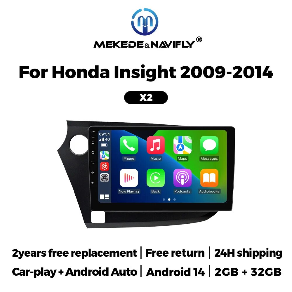 Автомобильная GPS-магнитола MEKEDE Для Honda Insight 2 2009-2014 (левый Руль) HD31-9X2-10Y