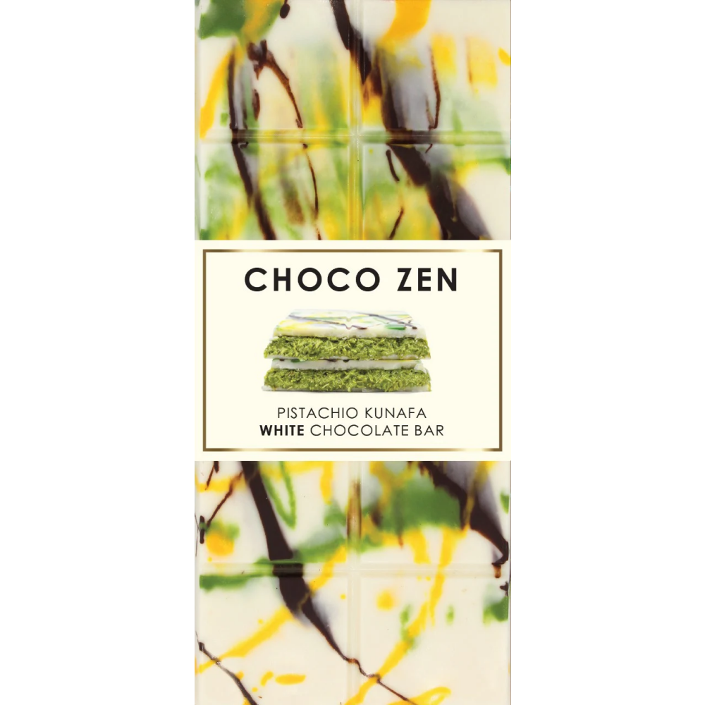 Дубайский шоколад Choco Zen Pistachio Kunafa White Chocolate Bar / Чоко Дзен Белый шоколад (ОАЭ), 1 шт. 65 грамм