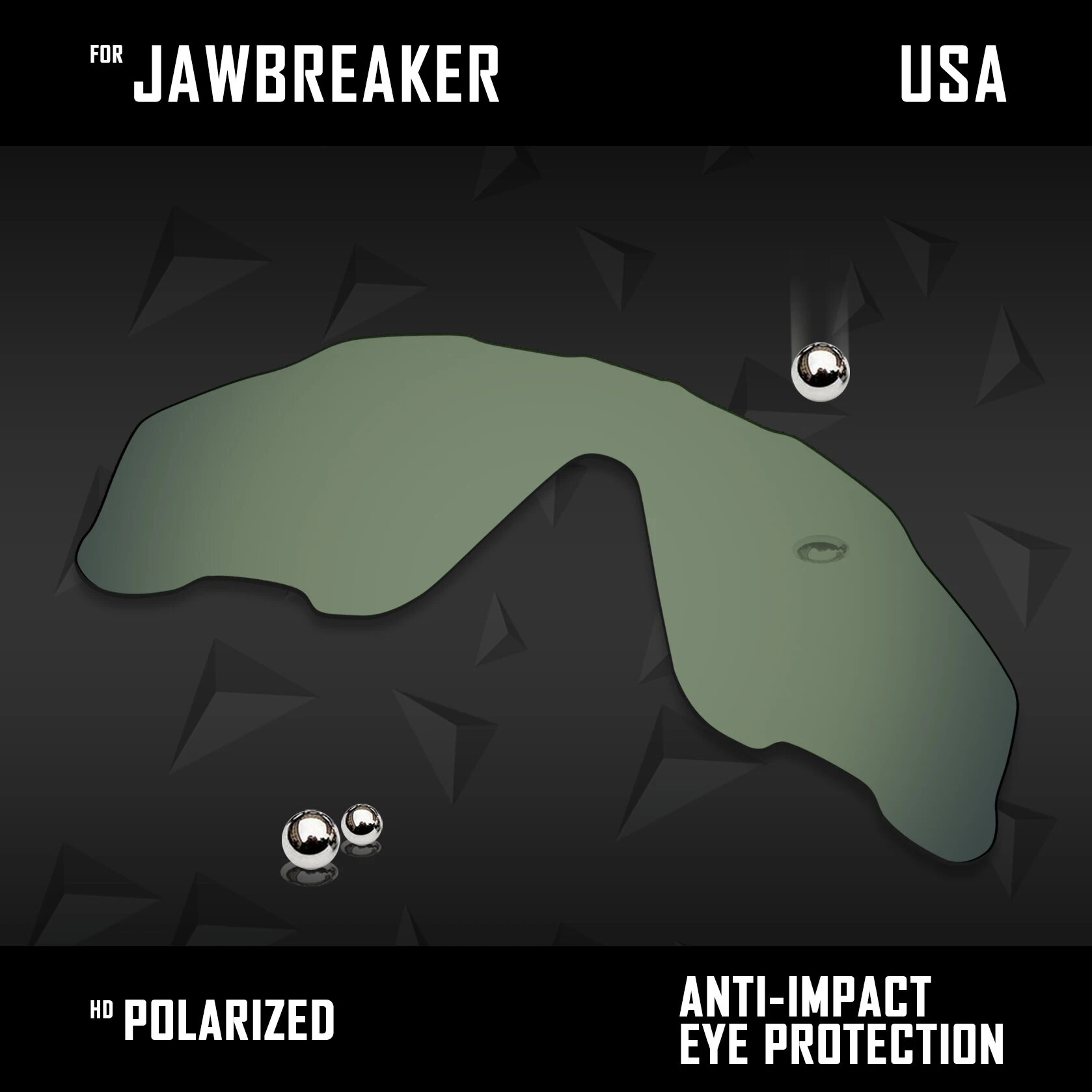Линзы OOWLIT для Oakley Jawbreaker, Grey Green, зеленые