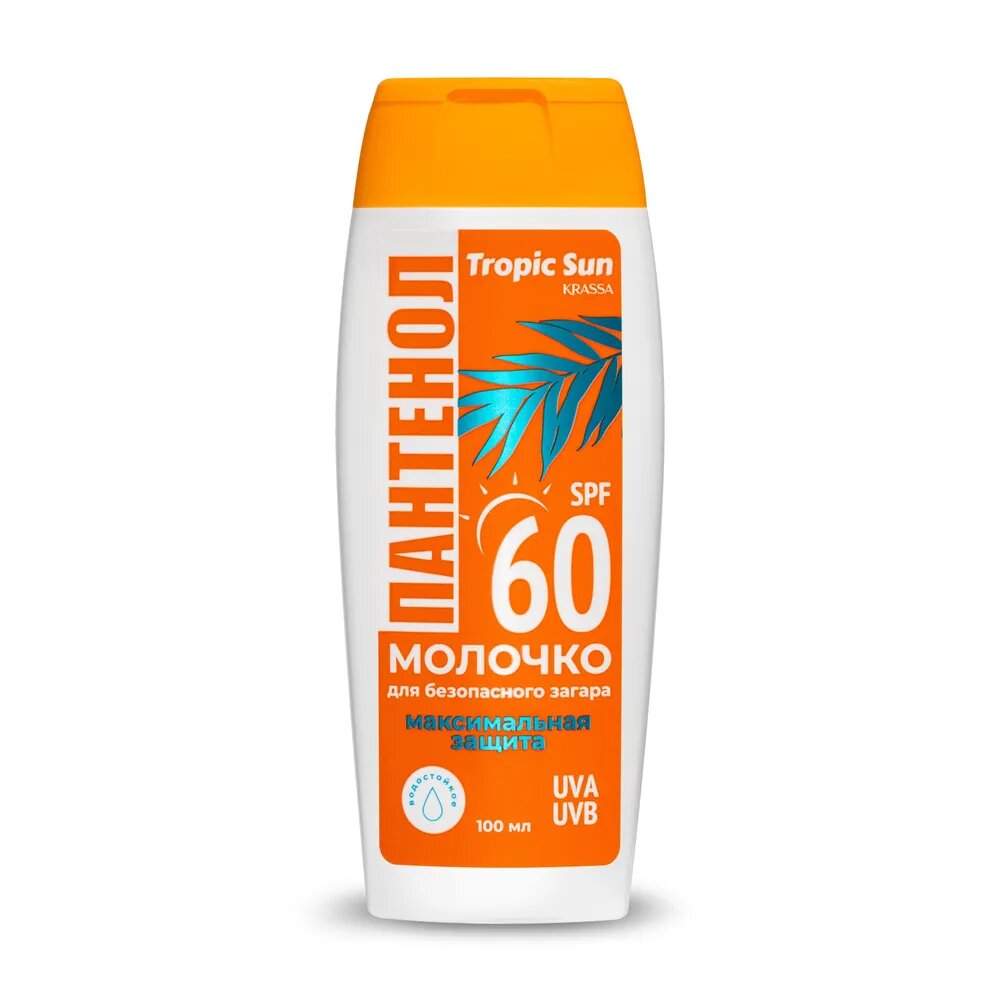 Солнцезащитное молочко пантенол SPF 60, Tropic Sun, 100 мл, крем от загара