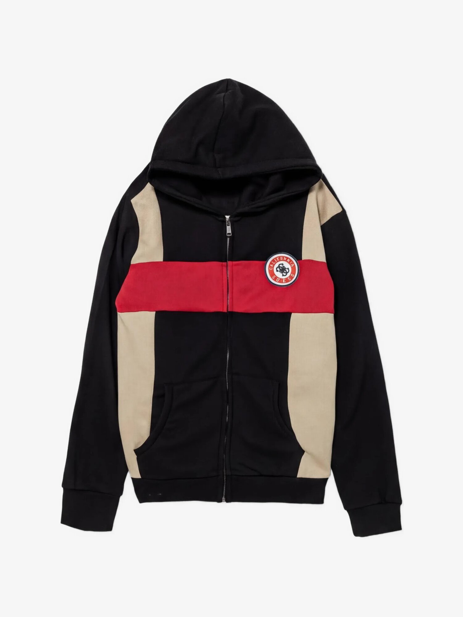 Худи GUESS Panelled zip-up hoodie, размер 7 лет, черный