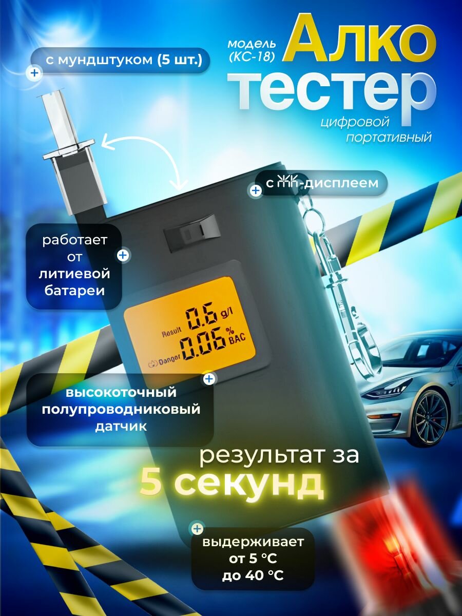 Алкотестер Digital Alcohol Tester (KC-18)