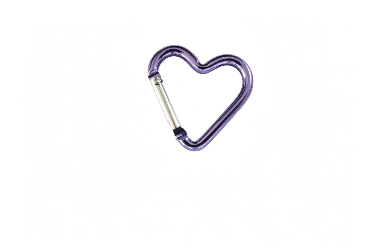 Алюминиевые карабины-брелоки сердце 10/20/30 шт Фиолетовый, 10pcs, Light purple