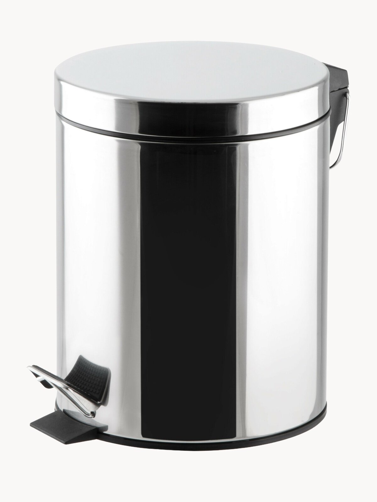 Мусорное ведро с крышкой педалью PERFECTO LINEA 22-100103 серебристое, для кухни туалета, 3 л