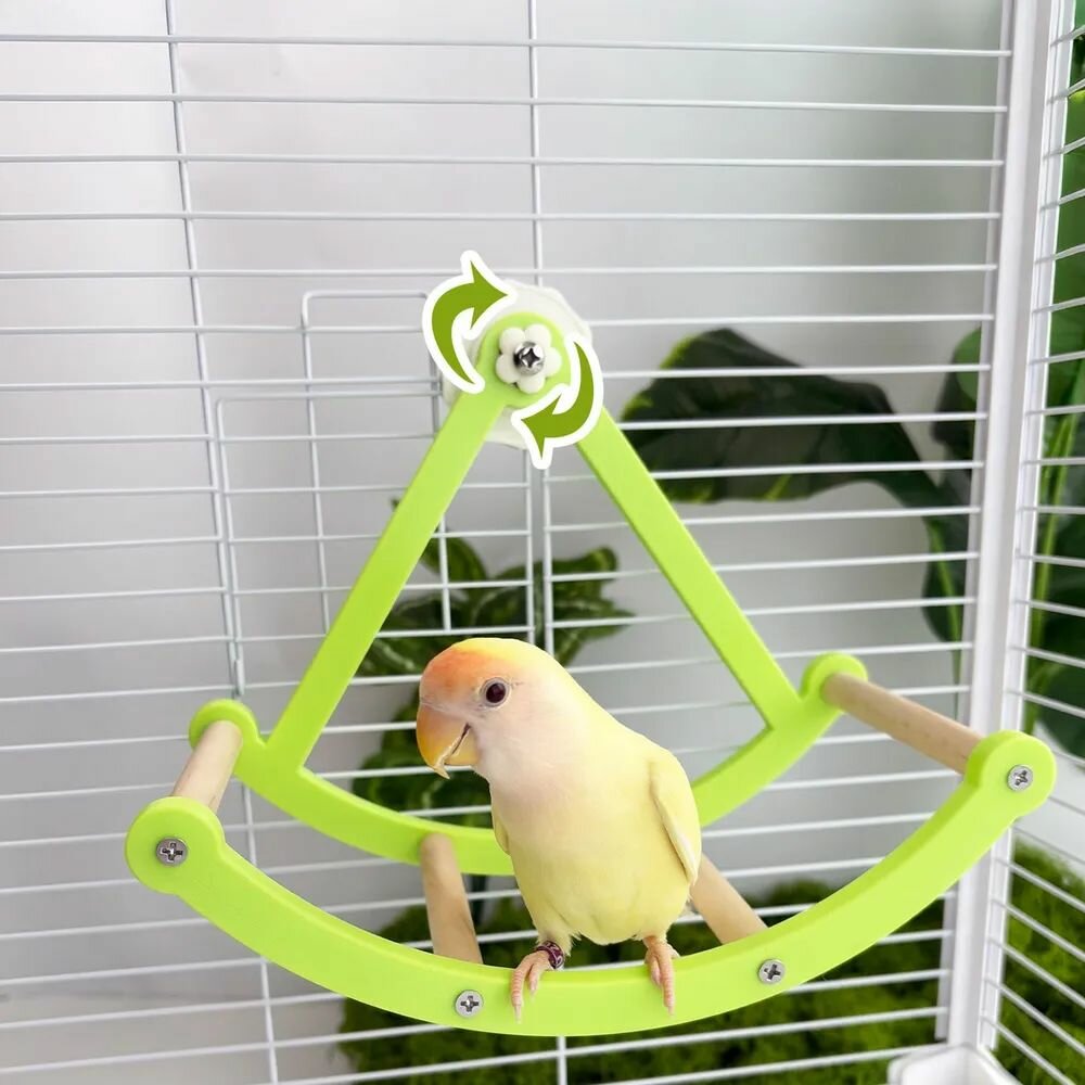 Игрушка для попугаев в виде пиратского корабля с качелями, лесенками и жердочками для волнистых попугаев, корелл и неразлучников