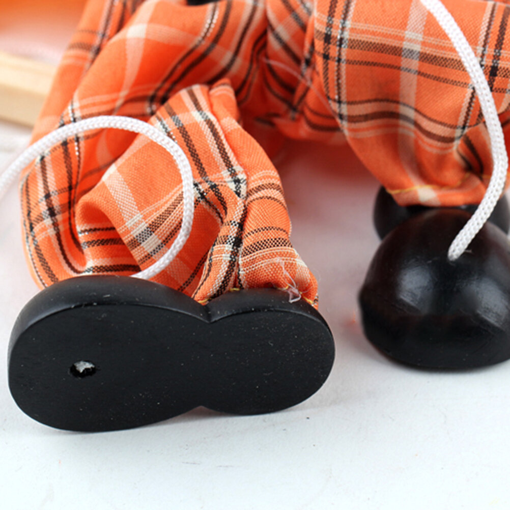 Винтажная красочная кукла-марионетка на веревочке, деревянная марионетка, ручная работа, клоун, кукла для детей, совместная деятельность, забавная игрушка