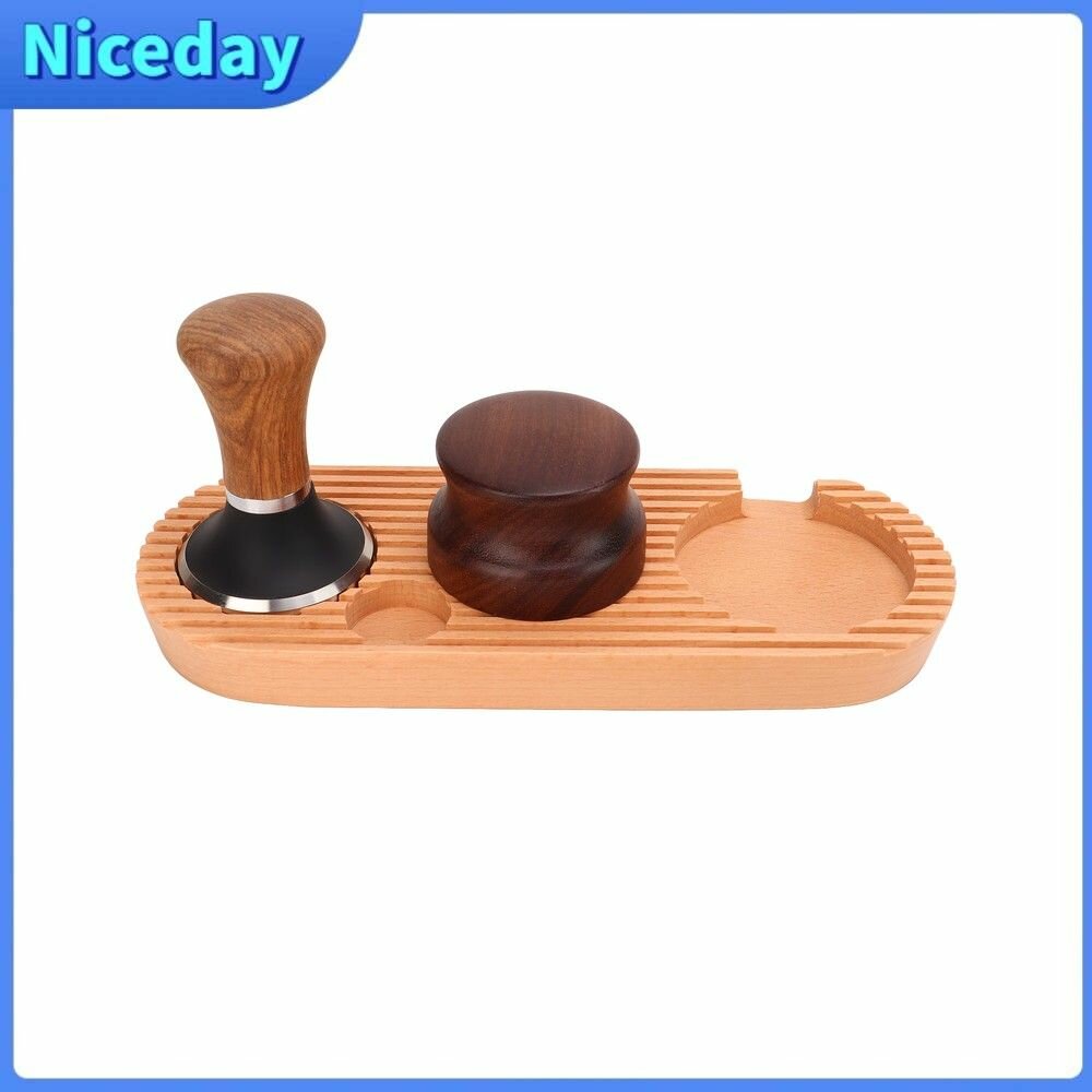 Набор для утрамбовки кофе с деревянной ручкой, противоскользящий, база S, 53 мм