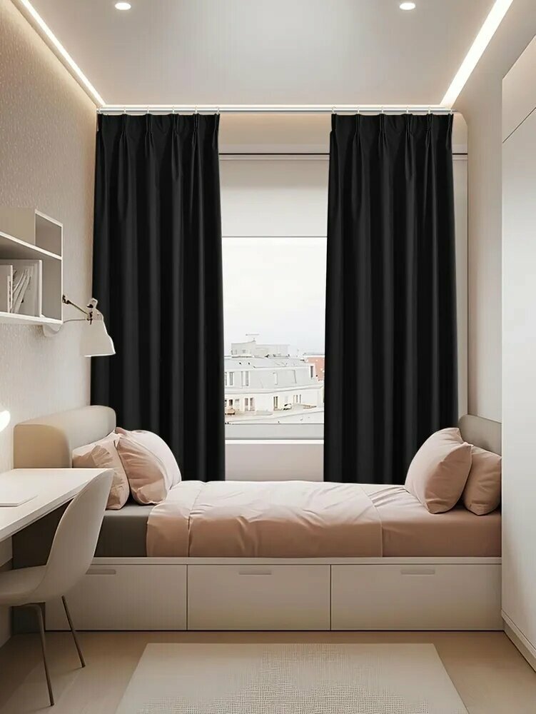 IKEA Штора 132х241 см черный