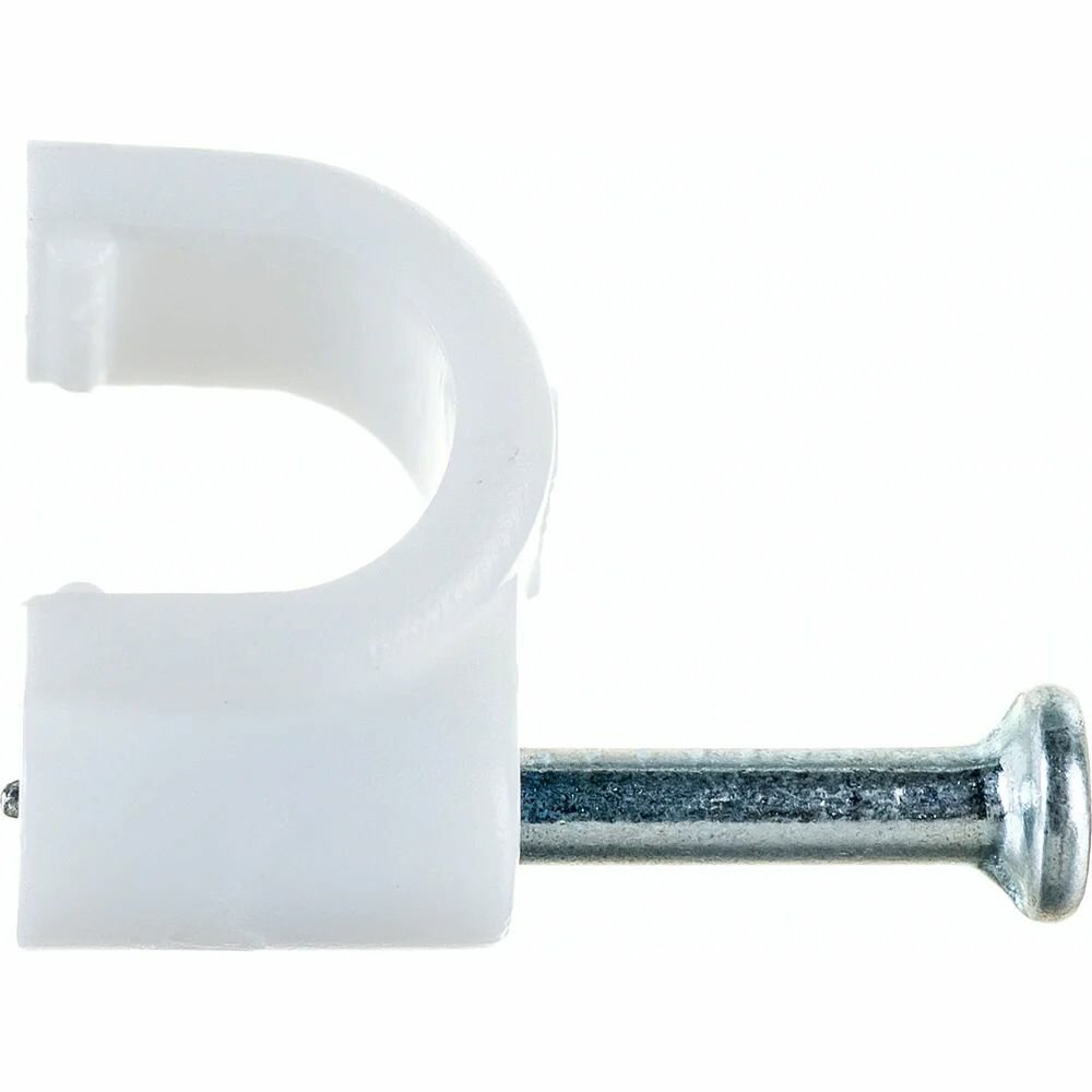 Пластиковая круглая скоба с гвоздем FORTISFLEX СПК 6 50шт 49458