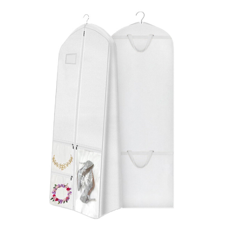 Сумка для хранения свадебного платья Amazon, пыленепроницаемая, влагозащитная, из нетканого материала с ручкой, чехол для платья