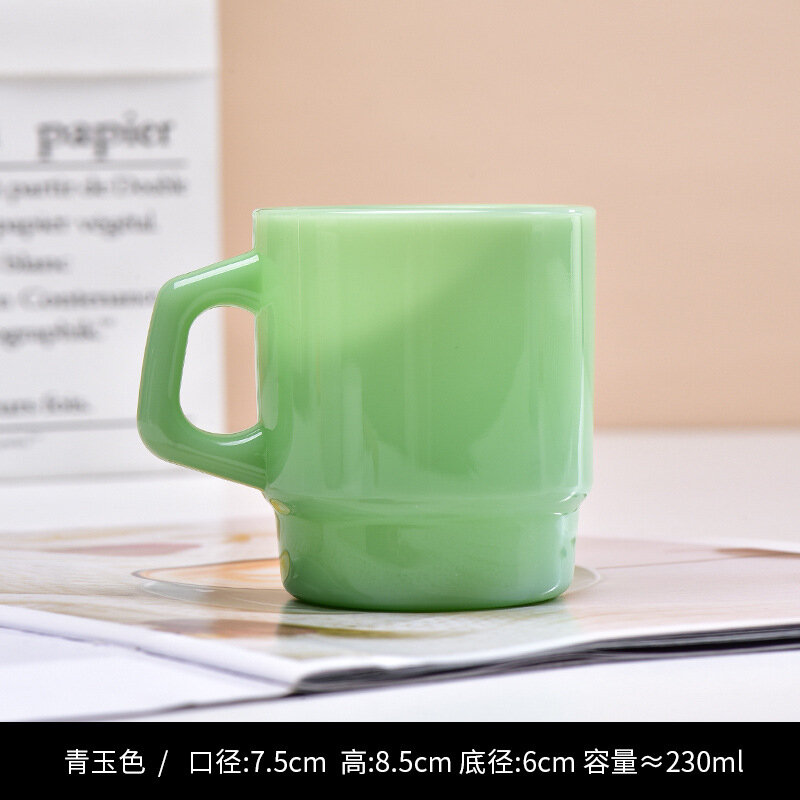 Креативная стеклянная кофейная чашка, простая корейская молочная нефритовая кружка, стопка чашек, домашняя печатная ручка, цветная водяная чашка