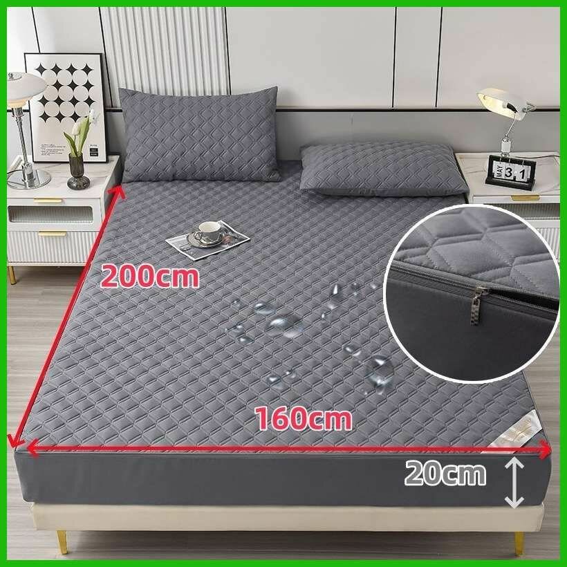 Водонепроницаемый стеганый чехол для матраса с застежкой-молнией; Чехол для матраса с шестью сторонами, все включено