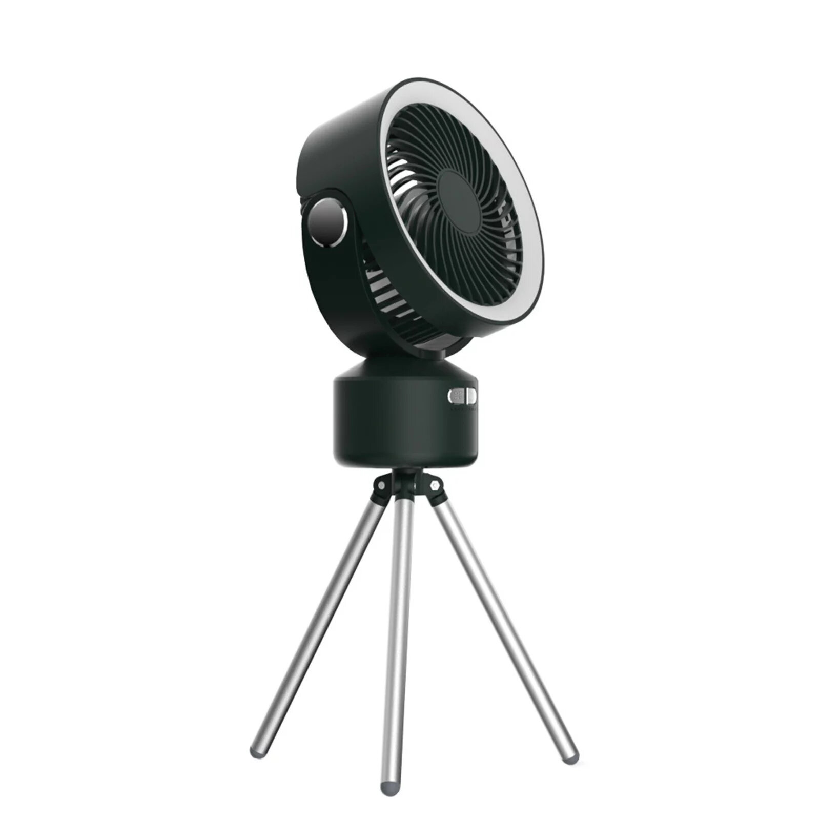 Вешенный двухместный штативный наружный вентилятор-освещение, USB кемпинговый палаточный портативный маленький потолочный вентилятор, кемпинговый вентилятор, Цвет: Зеленый, Белый, Материал: ABS, Размер продукта: 16.5x9x23cm, Размер упаковки: