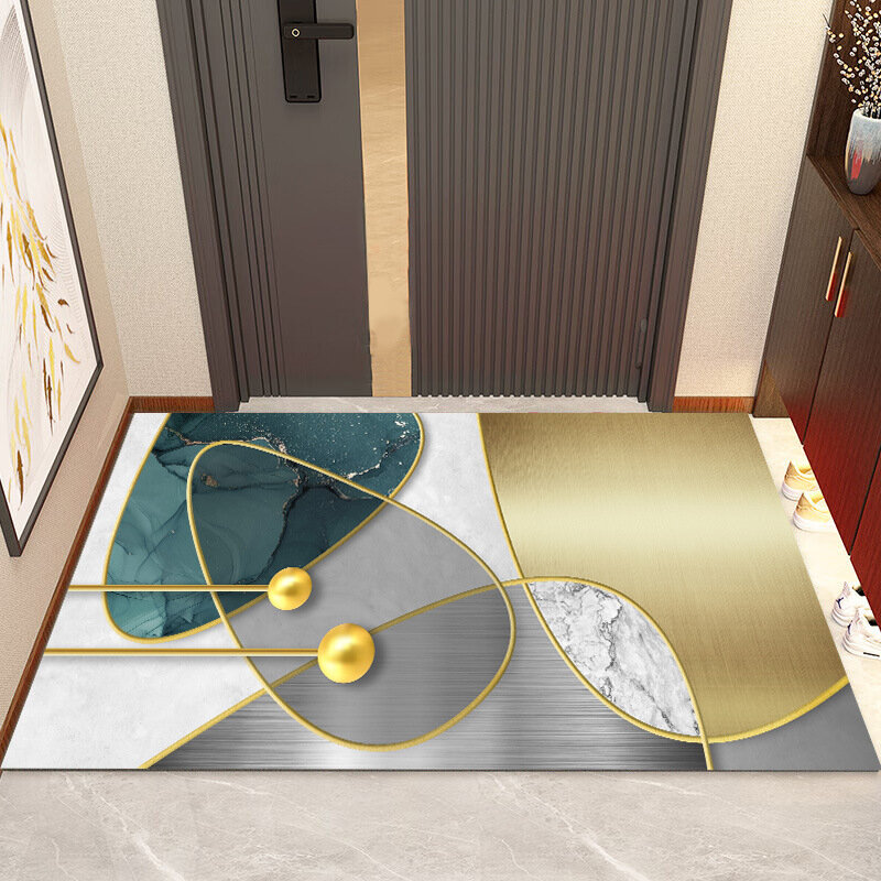Легкая роскошь, коврик для пола без стирки, легко чистится, устойчивый к грязи, для кухни, гостиной, входа, ПВХ, моющийся ковер, настраиваемый
