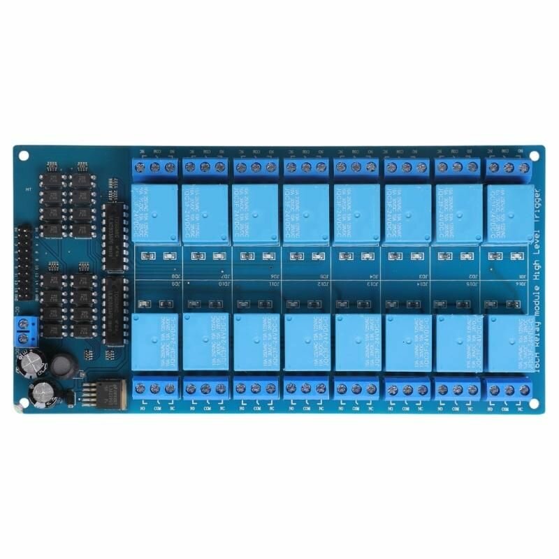 16-канальный модуль реле 5V/12V/24V для микроконтроллеров, - 24V