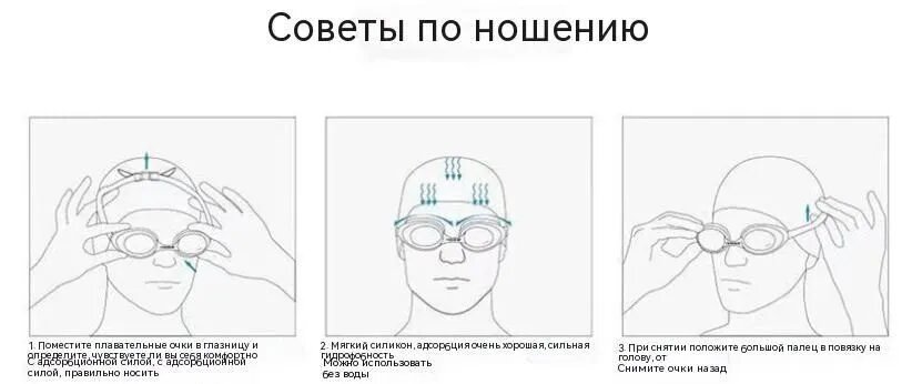 Очки для плавания для людей с плохим зрением с диоптриями и антифогом — фото 1