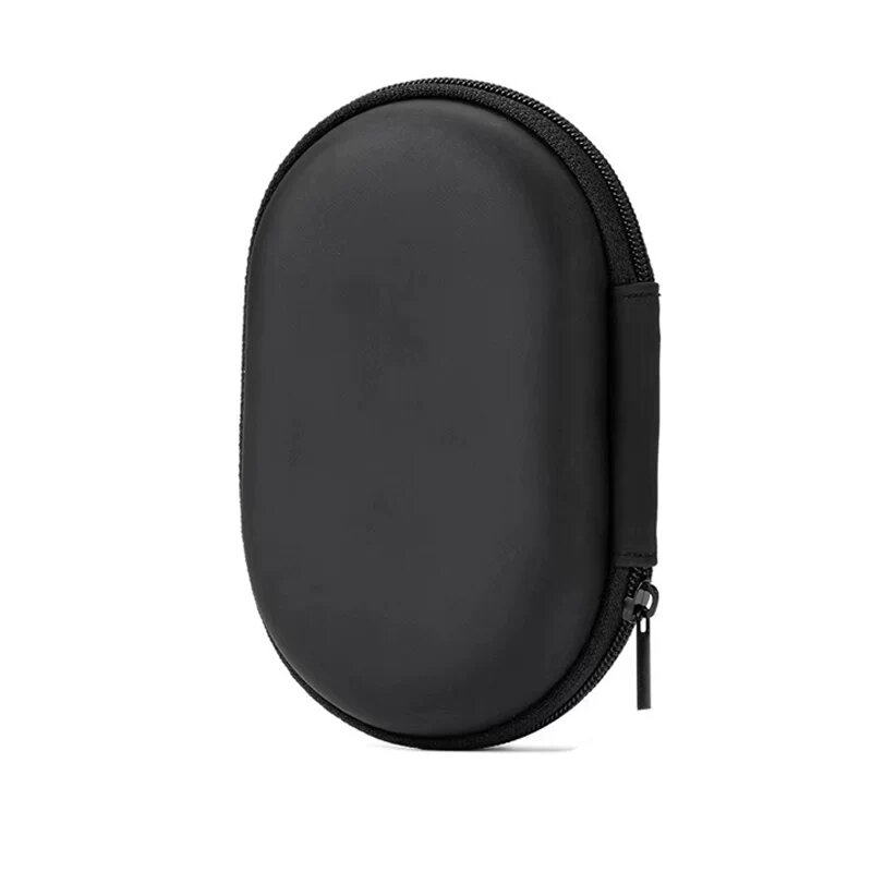 Средний кожаный овальный чехол для наушников, внутренние габариты 8.5x5.5x3.5 см, защита от давления