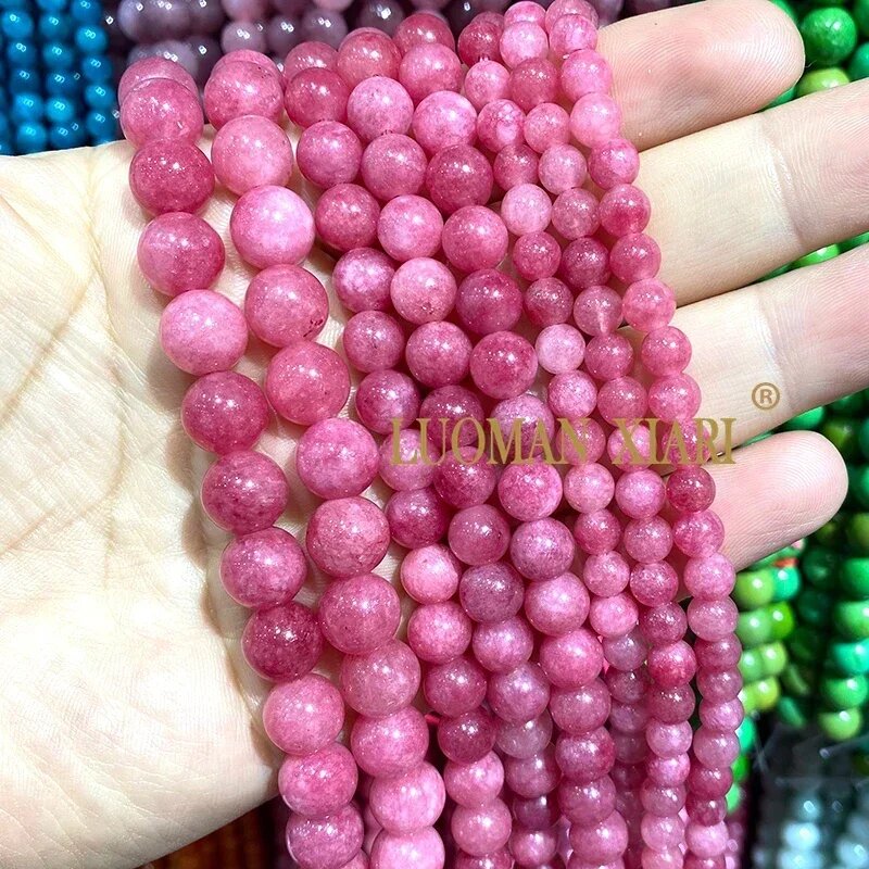 6/8/10 мм круглые натуральные камни лаванды фиолетовый халцедон свободные бусины-разделители для изготовления ювелирных изделий DIY браслеты подвески аксессуары