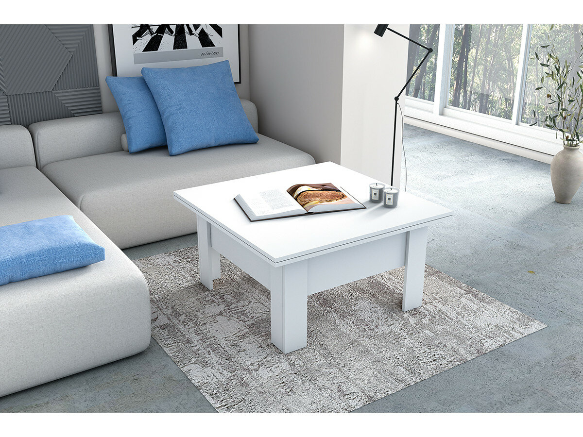 Стол Трансформер 720х783х860 мм в разложенном виде, Белый ЛДСП