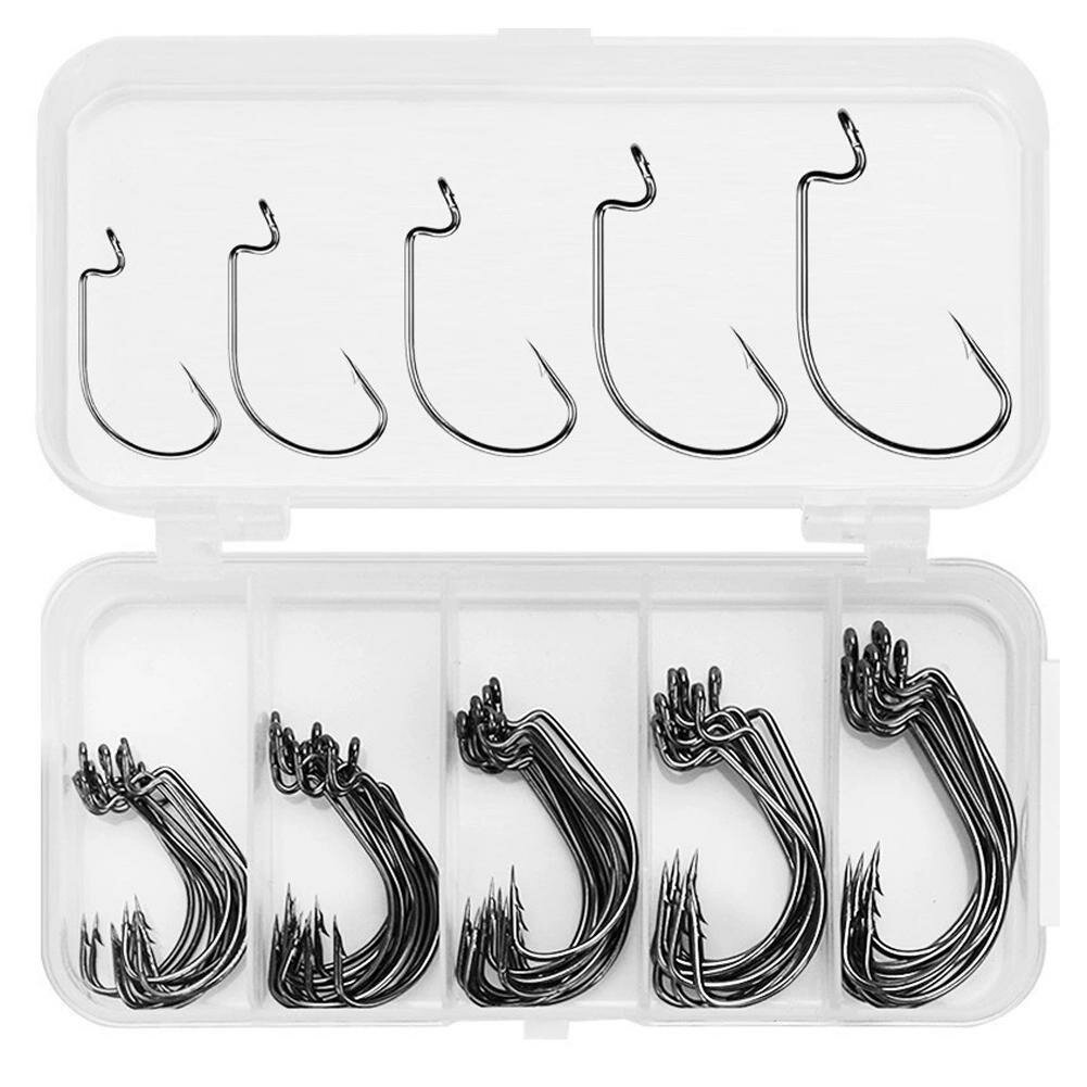 Офсетные крючки рыболовные набор 50 шт