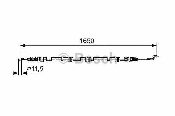 Трос ручного тормоза BOSCH 1987482016 1650 мм, VW T5