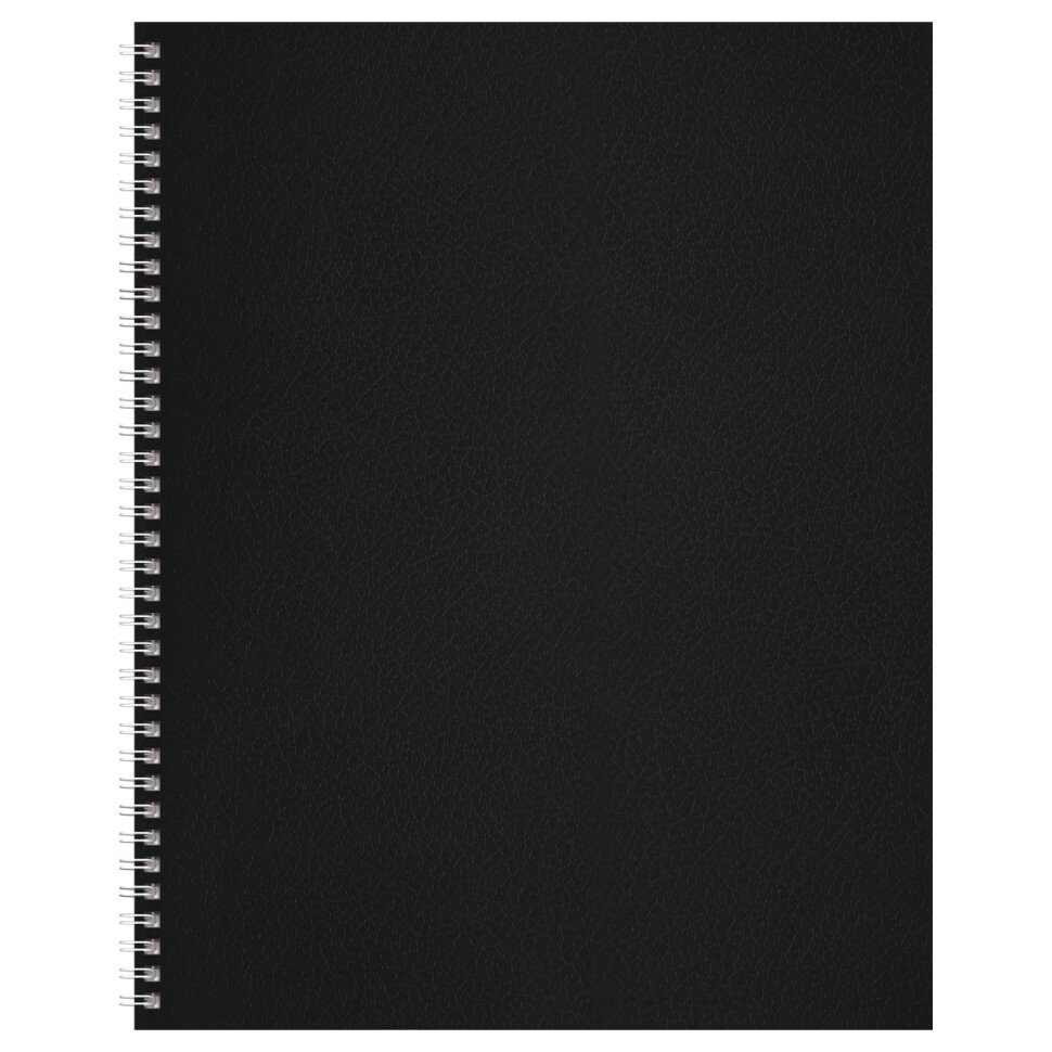 Тетрадь 96л, А4, клетка на гребне BG, бумвинил, черный, 384949