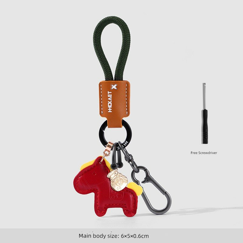 Винтажный мини-карета с лошадью брелок для ключей, милый красный новогодний богатый ключевой кольцо для сумок и ключей