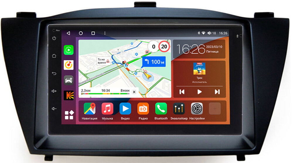 Штатная магнитола Hyundai ix35, Tucson II 2011-2015 Canbox H-Line 4479-RP-HDI35-32 Android 10 (4G-SIM, 8/128, DSP, QLed)