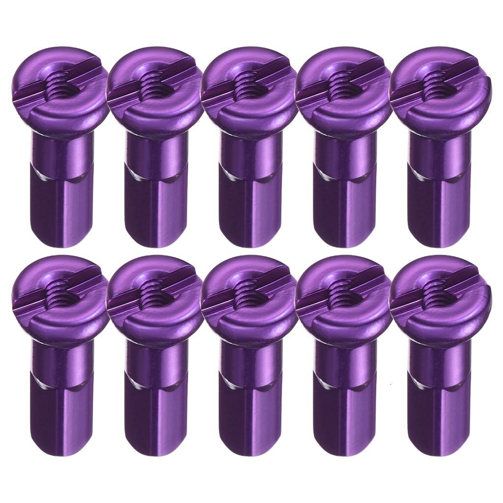 Ниппели для спиц велосипеда, 10 шт, Фиолетовый
