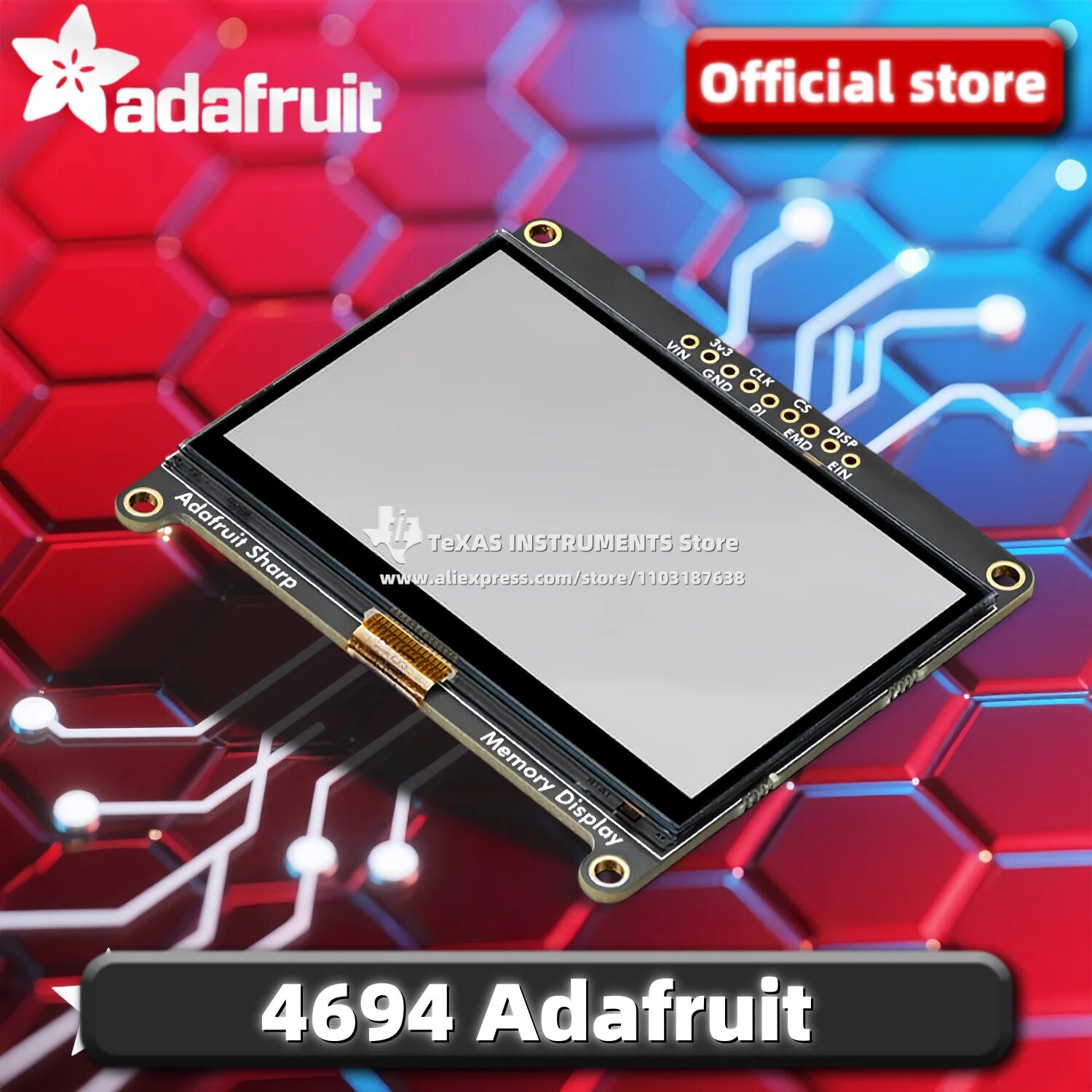 Adafruit SHARP Монохромный дисплей памяти 2,7 дюйма